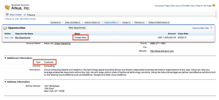 Cross Object Workflow in Salesforce.com — Arkus, Inc.